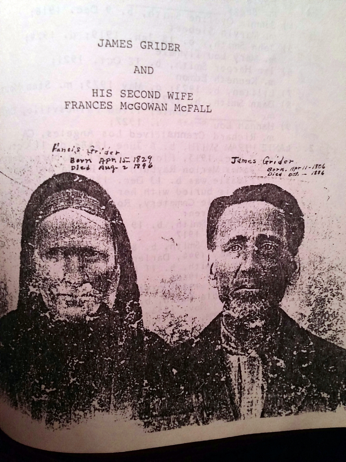 Frederick (Old Fed) Grider and Family